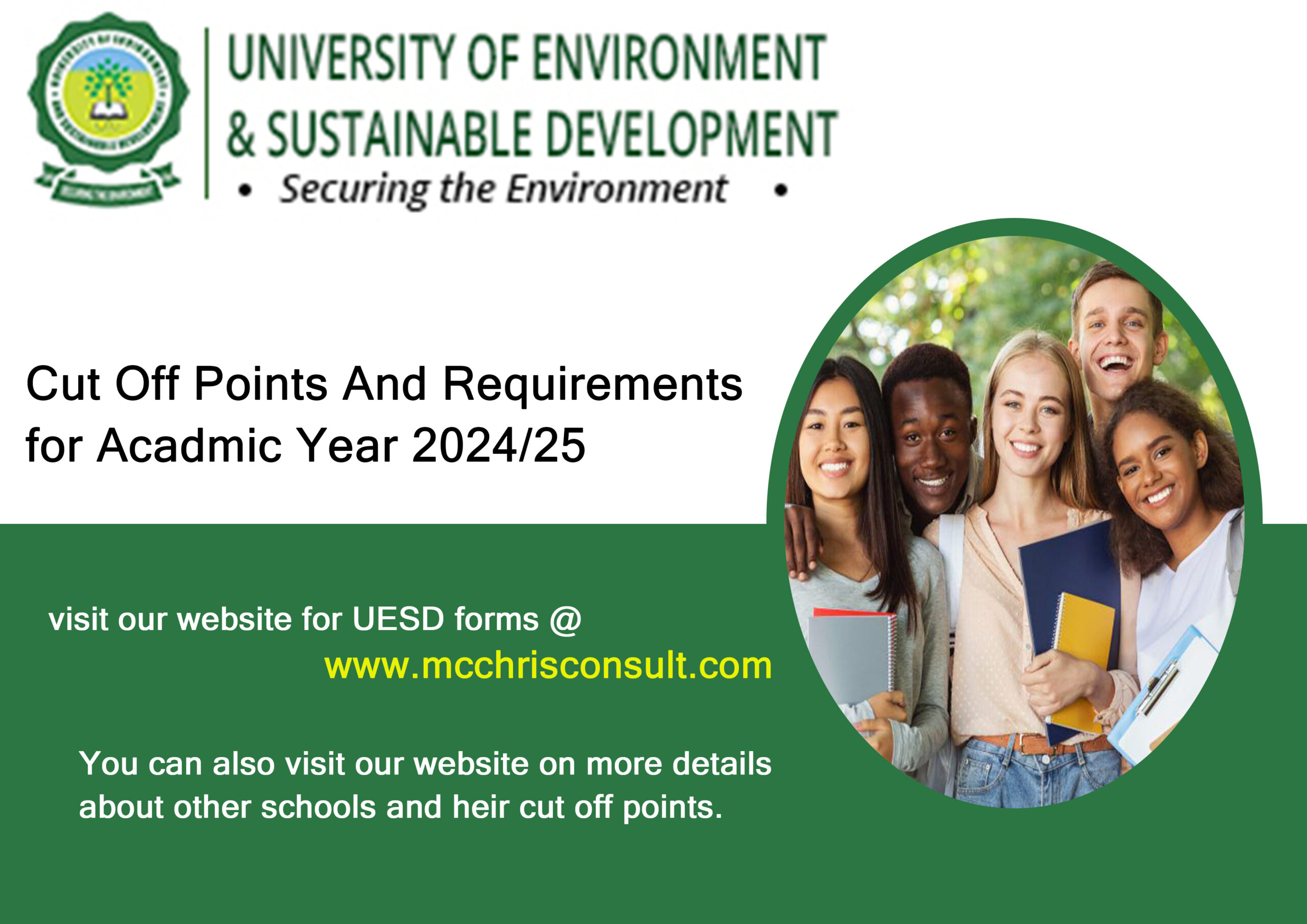 University of Environment and Sustainable Development (UESD) Cut-off points