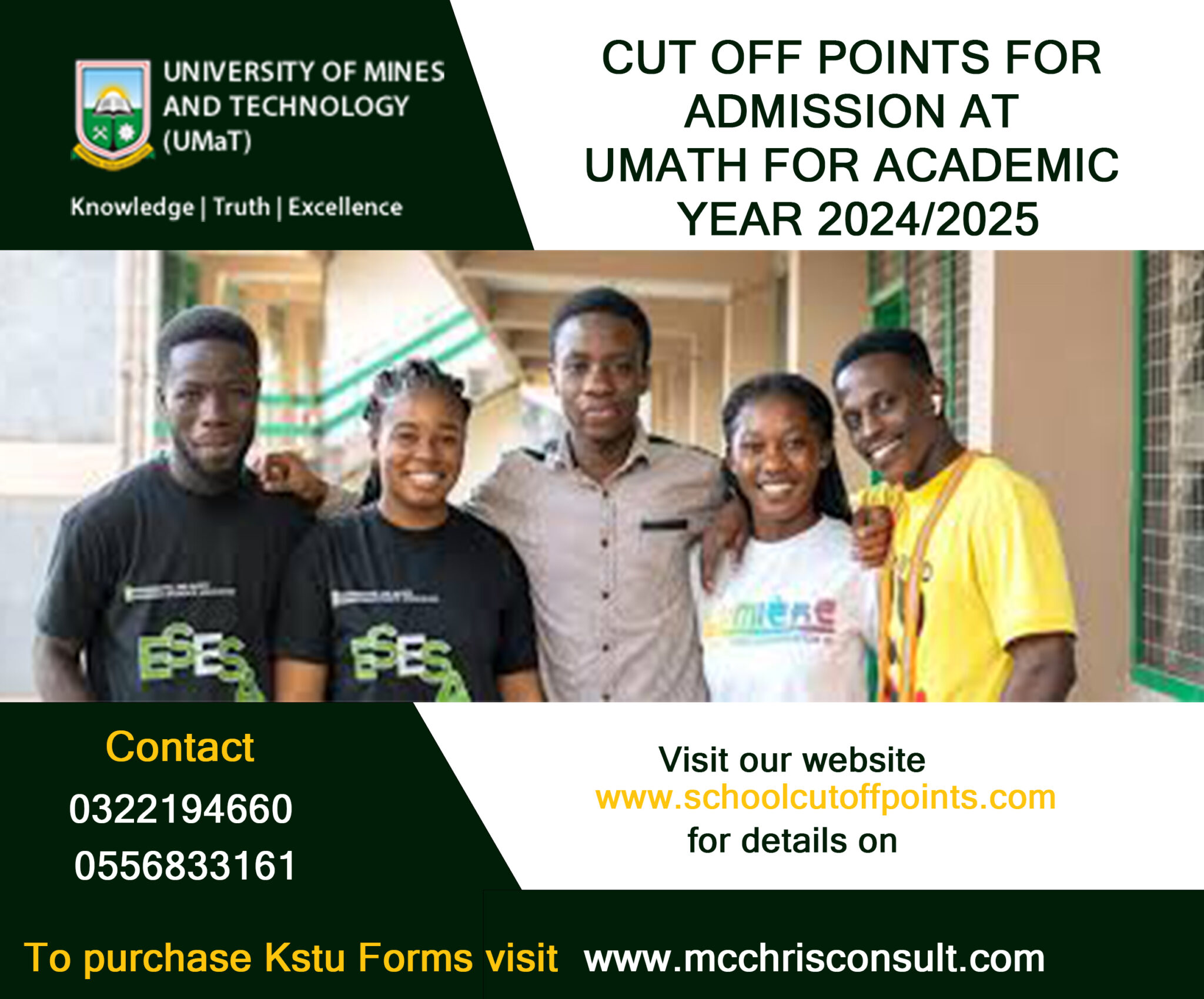 UNIVERSITY OF MINES AND TECHNOLOGY (UMAT) CUT OFF POINTS AND ADMISSION ...